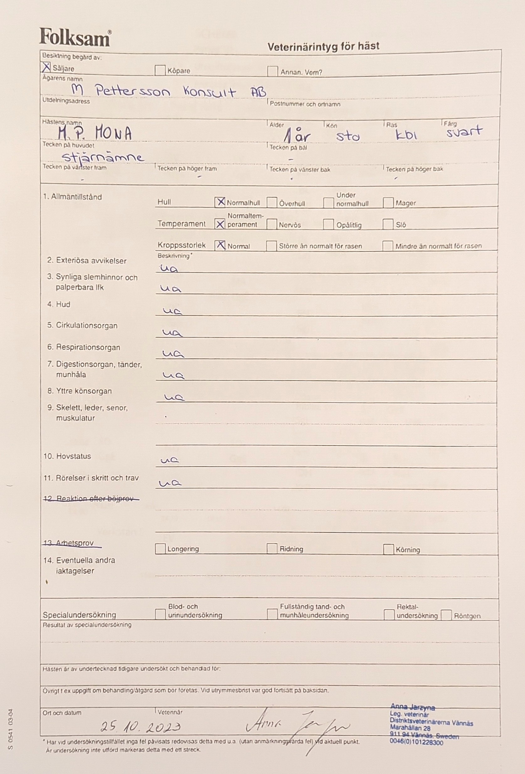 M.P.Mona – Kallblodsauktion 29 oktober – Partnerauktion – Travera.nu